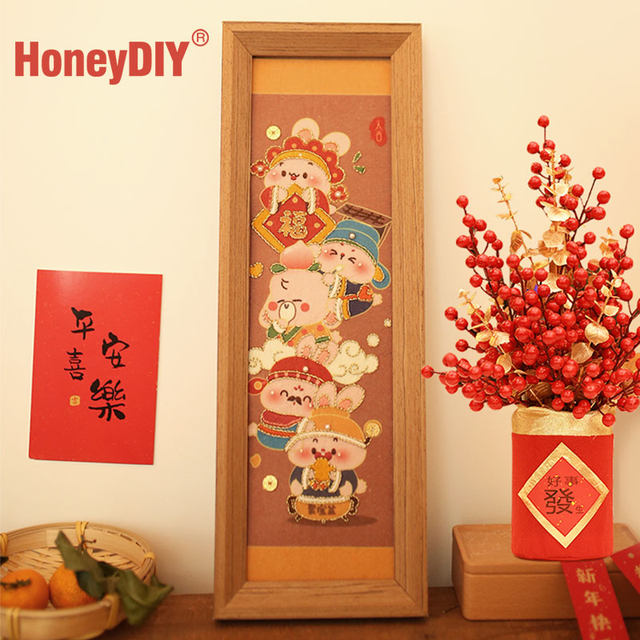 Han Ninnian God of Wealth Decoration Hanging Macration Crystal Pack ...