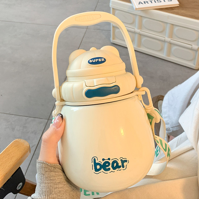 Big belly cup 316 thermos cup for girls large capacity portable student water bottle high ...