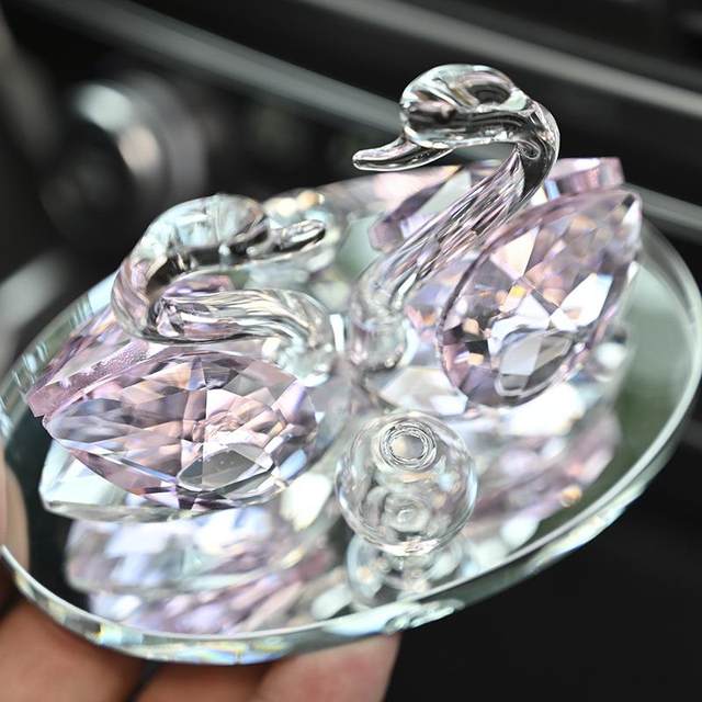 Creative car ornaments Crystal Swan Perfume Seat Interior Decoration ...