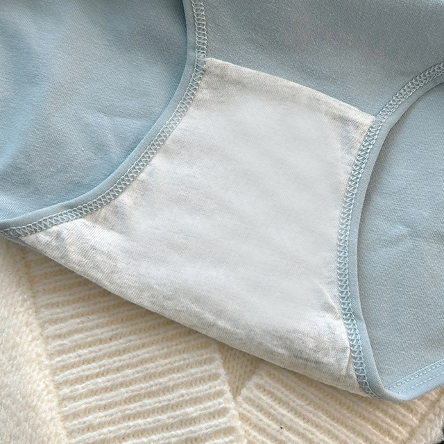 4 pieces of underwear for women, pure cotton, mid-waist, thin, highly ...