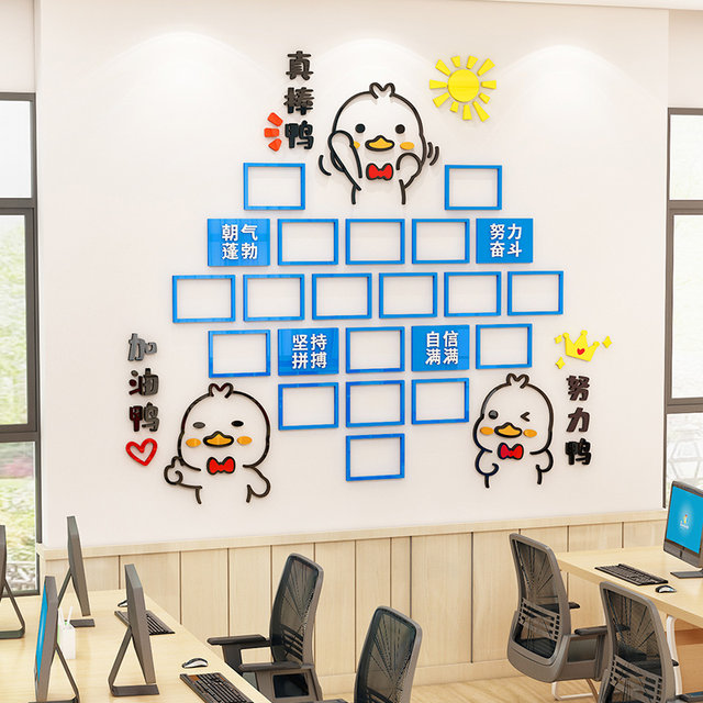 Corporate culture wall office wall decoration employee style display ...