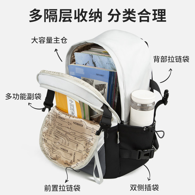 Edison schoolbag female junior high school students large-capacity ...