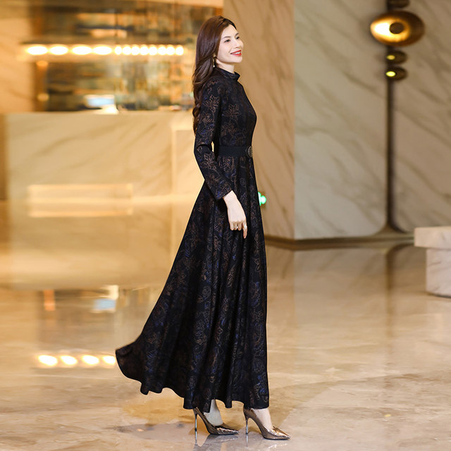 French high-end dress for women 2024 autumn new temperament long waist ...