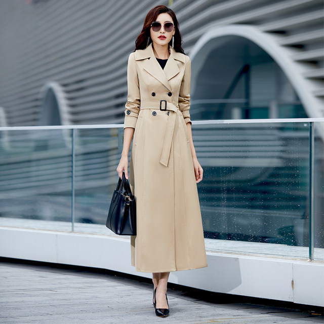 Extra long windbreaker women's ankle-length 2022 spring and autumn ...