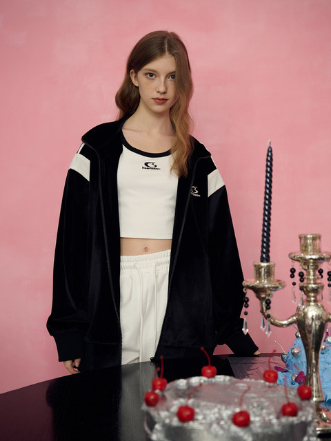 HeartBoon Hart Jump New Velvet Contrast Color American Street Sports ...