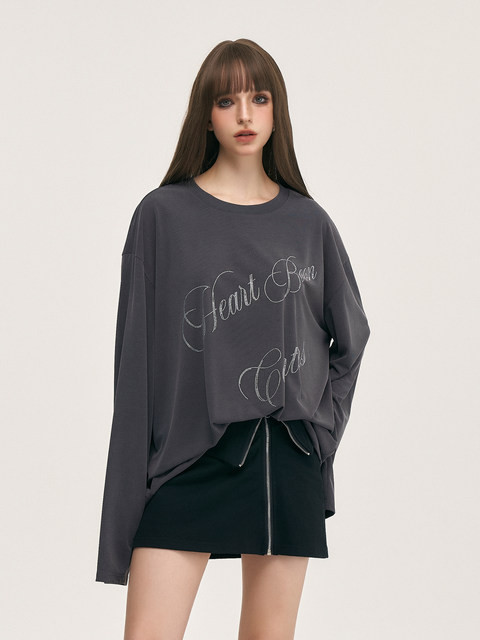 HeartBoon American white long-sleeved T-shirt for women 2024 new spring ...