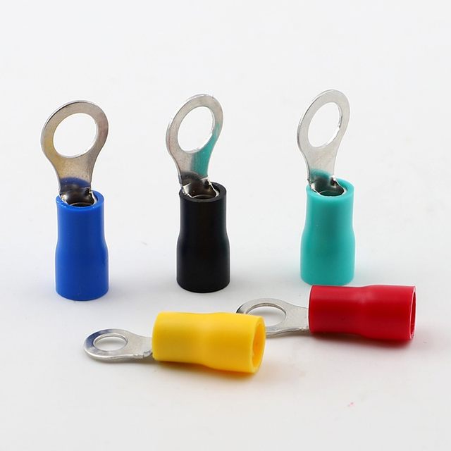 RV cold-pressed terminal block copper nose round O-shaped pre-insulated ...