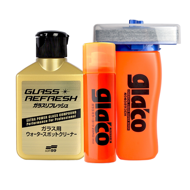 SOFT99 car front windshield powerful water stain and scale removal gold bottle cleaner DX ...