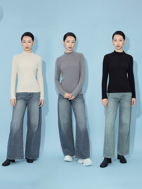 Ma Tiannu women's clothing spring and autumn new solid color half ...