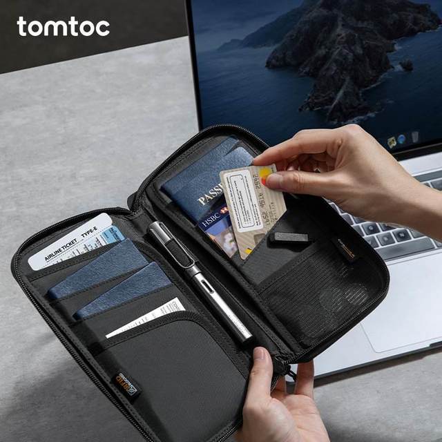 tomtoc multifunctional passport bag passport holder travel ticket ...