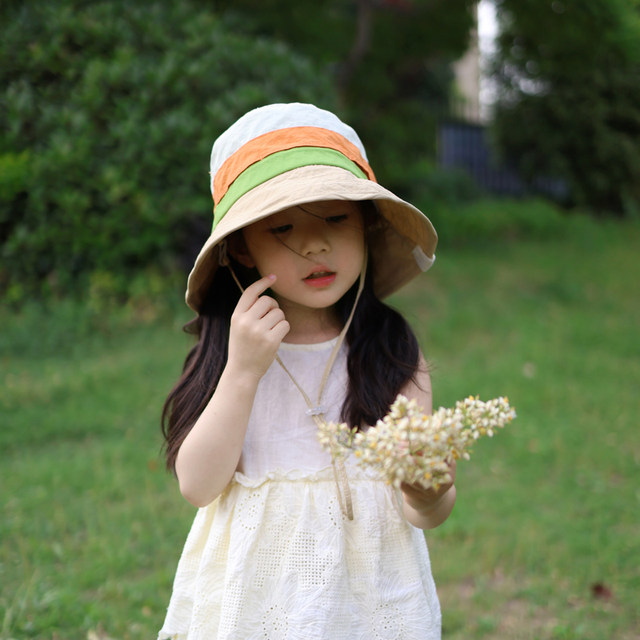 Children's sun protection hat girls outdoor sun hat baby hat summer ...