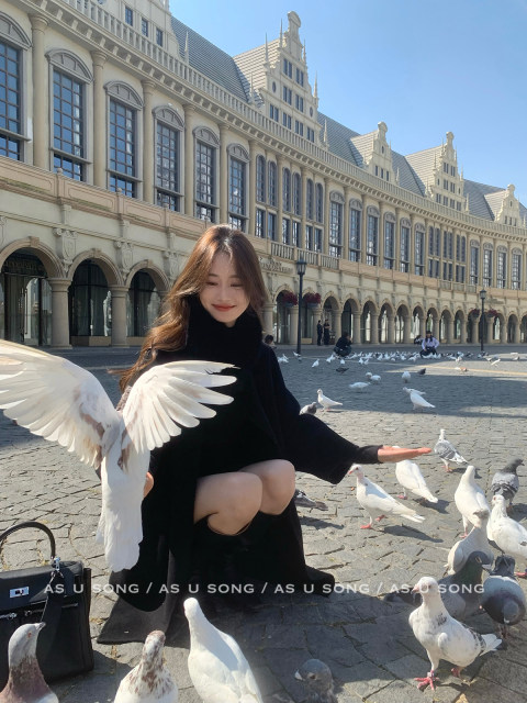 Hi Meisong [Winchester] Gentle White Rich Fox Fur Double-Sided Woolen ...