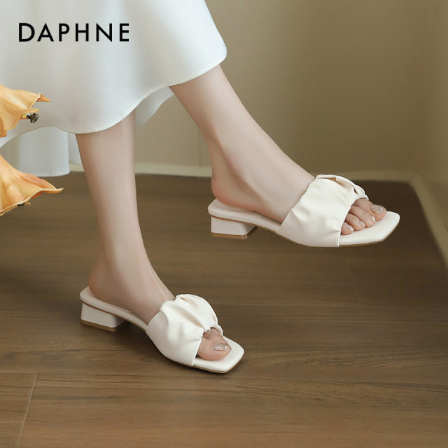 Daphne sandals, women's summer wearing 2024 new thick -heeled slippers women's French French ...