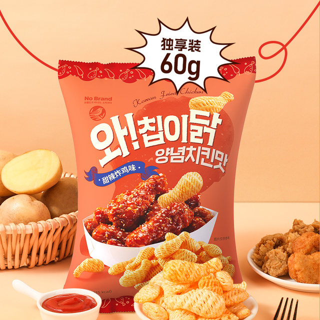 NoBrand Korean Fried Chicken Leg Snacks Sweet and Spicy Potato Chips ...