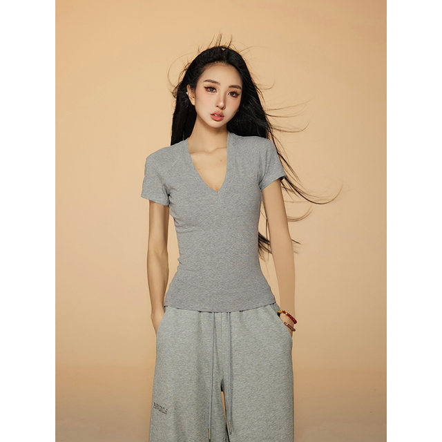 Wild zero black pink gray raglan short-sleeved T-shirt for women in ...