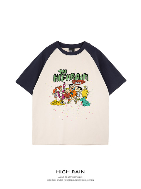 Very comfortable studio summer cartoon characters rag-shoulder short ...