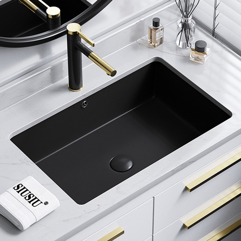 60cm Large 24-Inch Rectangular Ceramic Undercounter Basin Stone Under ...