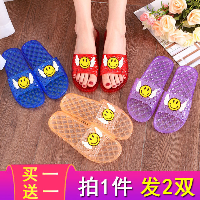 Smiley Summer Bathroom Crystal Women's Slippers Home Indoor Crystal Non ...