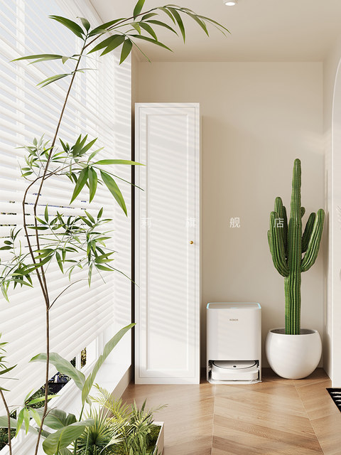 Steel balcony narrow cabinet storage cabinet sunscreen iron household ...