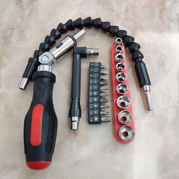 Universal ratchet screwdriver L-shaped right-angle wrench bending ...