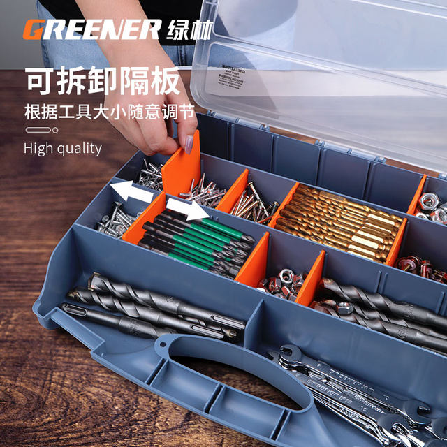 Green Forest Portable Screw Storage Box Parts Drill Bit Tool Box ...