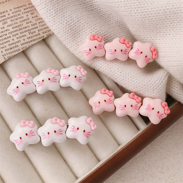 Cartoon pink star hair clip cute bow hair card sweet student crushed ...