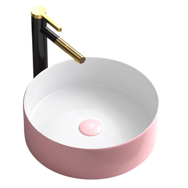 Countertop pink wash basin rectangular wash basin single basin small ...