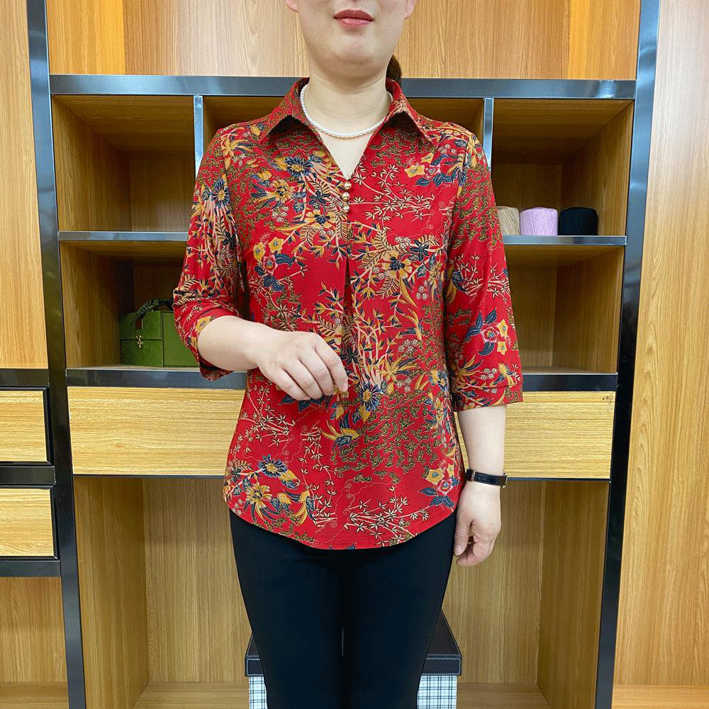 Floral Women's Bottoming Shirt 2023 New Fashion Printed Color ...