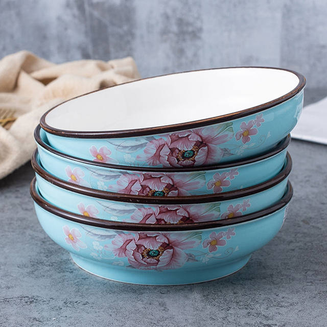 4 pack Libby plate pumpkin plate petal color glaze plate household ...