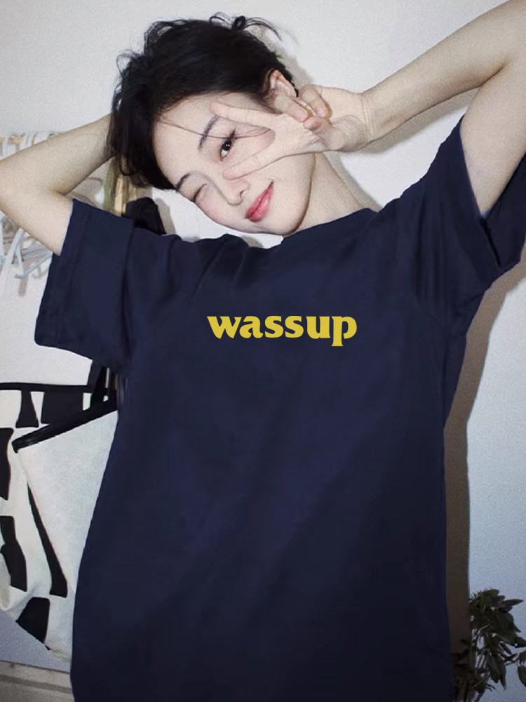 WASSUP Chinese style couple short-sleeved T-shirt for women's summer ...