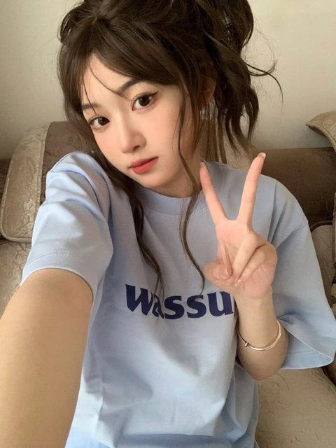 WASSUP American trendy brand pure cotton short-sleeved T-shirt for ...