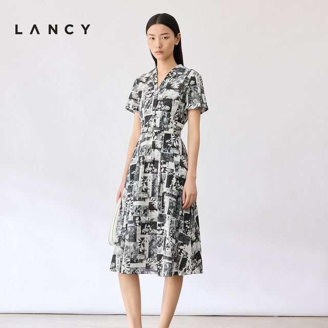 Lance/Langzi spring and summer new cotton printed shirt dress female ...