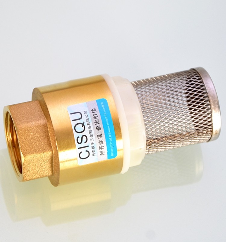 Brass Foot Valve - Self-Priming Water Pump Check Valve with Filter