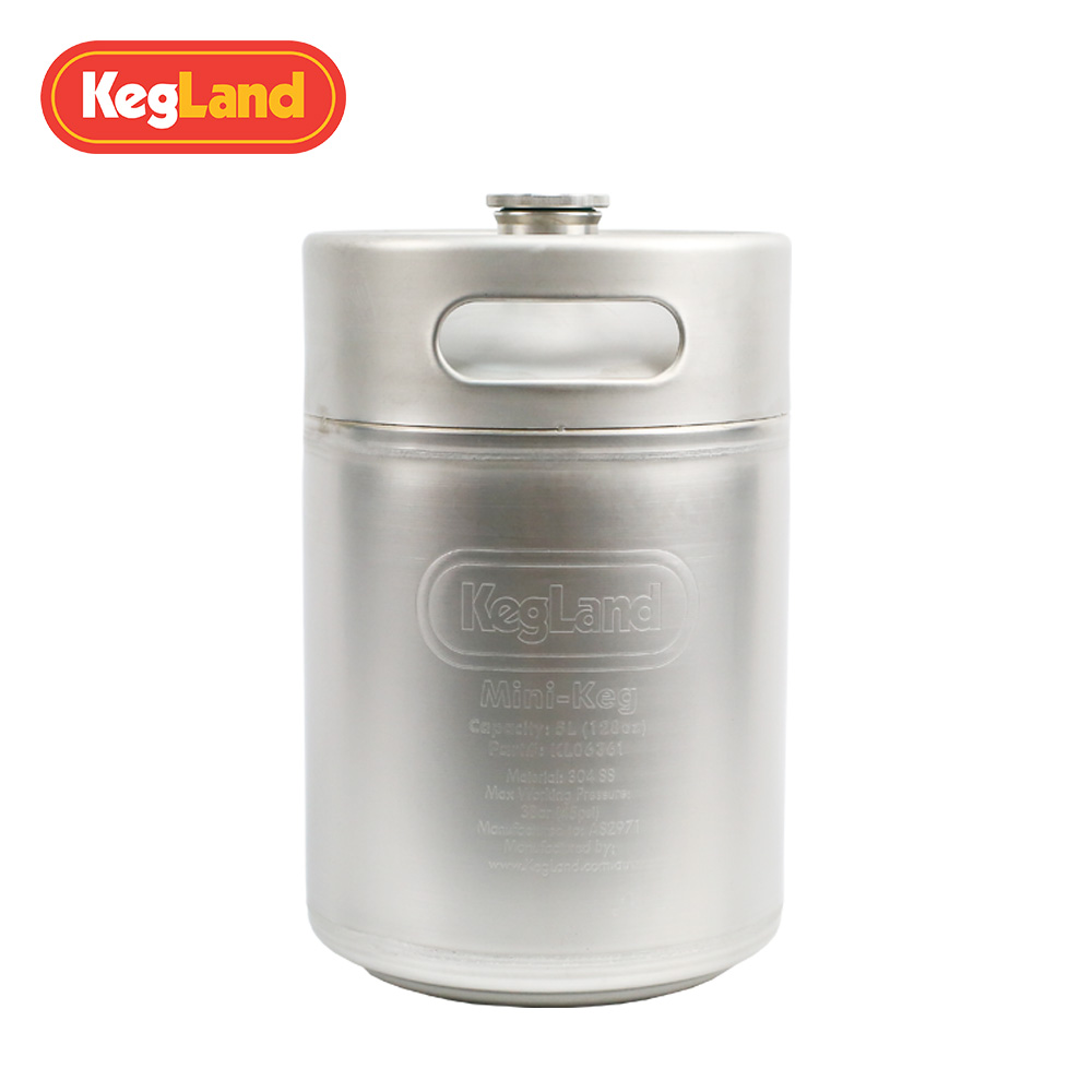 Кег за бира от неръждаема стомана Kegland - 2L, 4L, 5L, 8L, 10L с кран