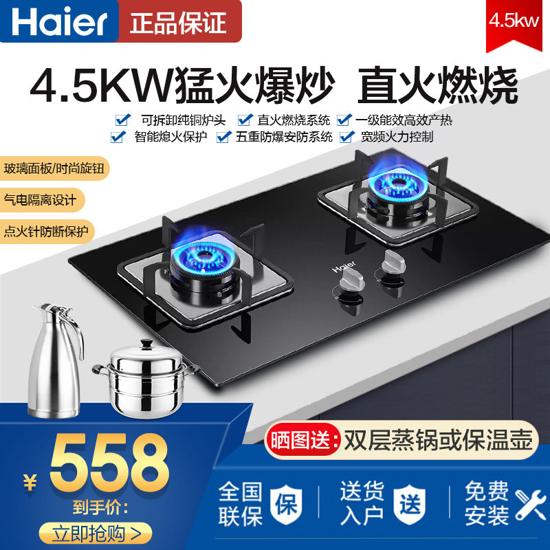 Haier Gas Stove - Fierce Fire Embedded Liquefied Gas Stove | Double ...