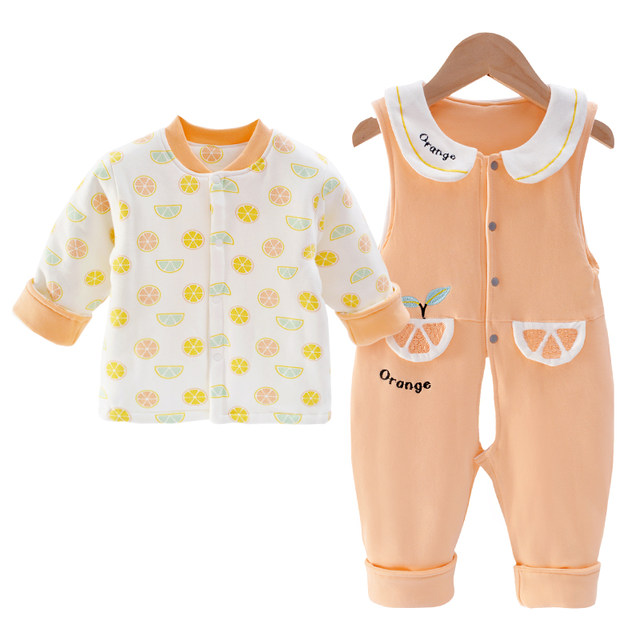 Newborn baby girl conjoined clothes pure cotton long -sleeved princess ...