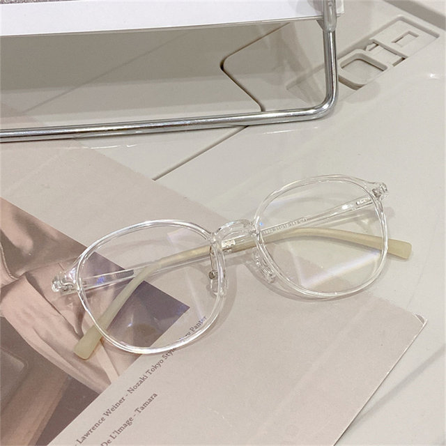 Ultra-light Korean gradient tea-brown round-frame glasses for women ...