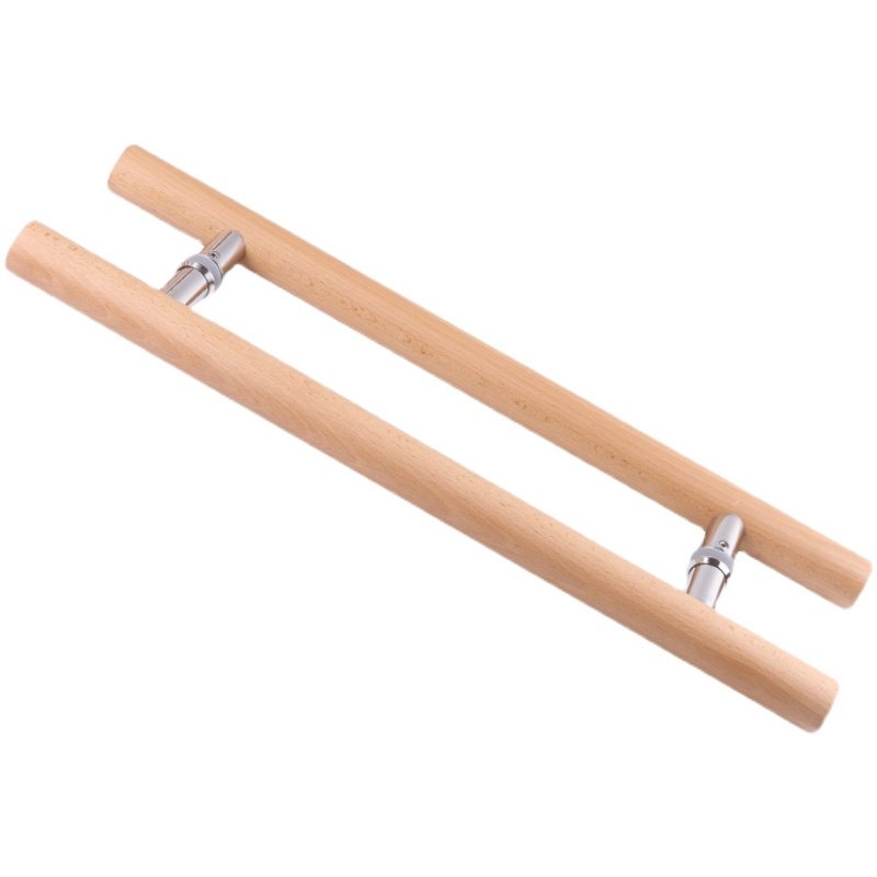 Build a Deed Round Solid Wood Door Handle - Modern Stainless Steel ...