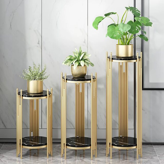 Marble flower rack modern living room floor-standing flower rack Nordic ...