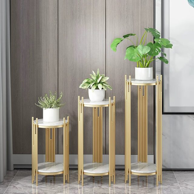 Marble flower rack modern living room floor-standing flower rack Nordic ...