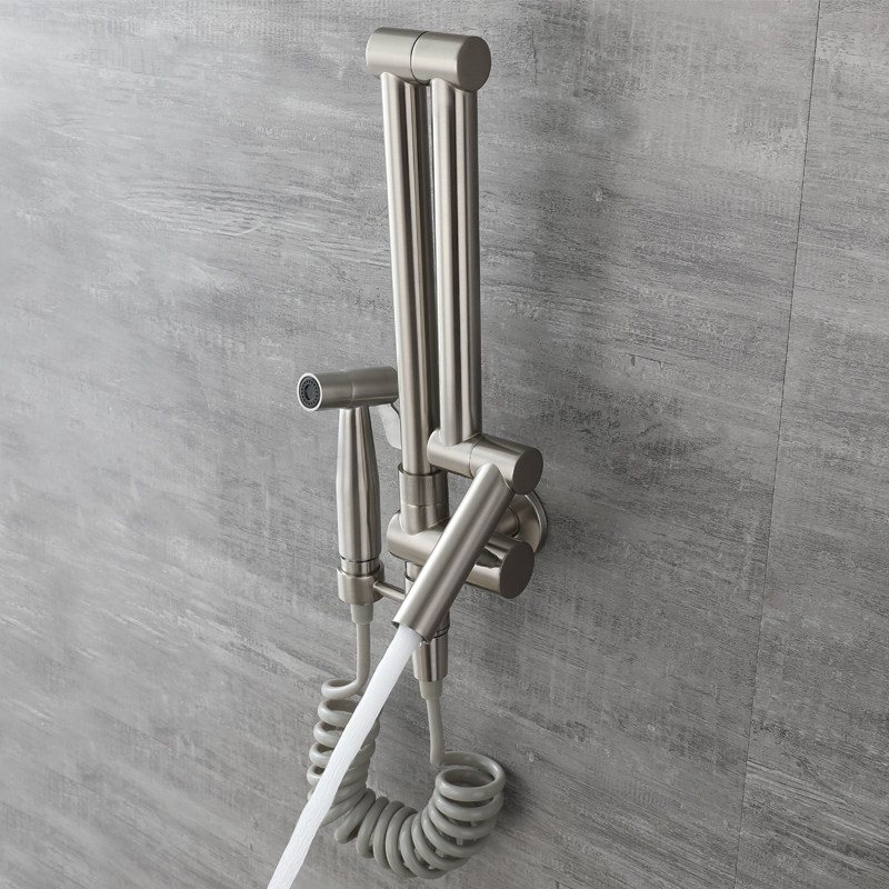 Full Copper Mop Pool Faucet with Spray Gun, Wall-Mounted