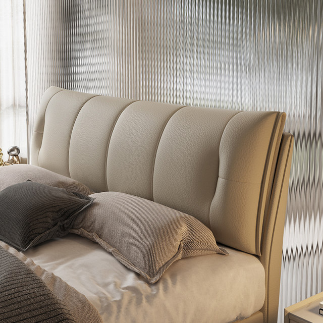 Tianxi Pai Leather Bed Italian Minimalist Master Bedroom High-end ...