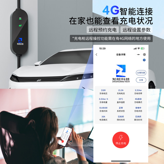 New energy electric vehicle charging gun with car portable grounding ...