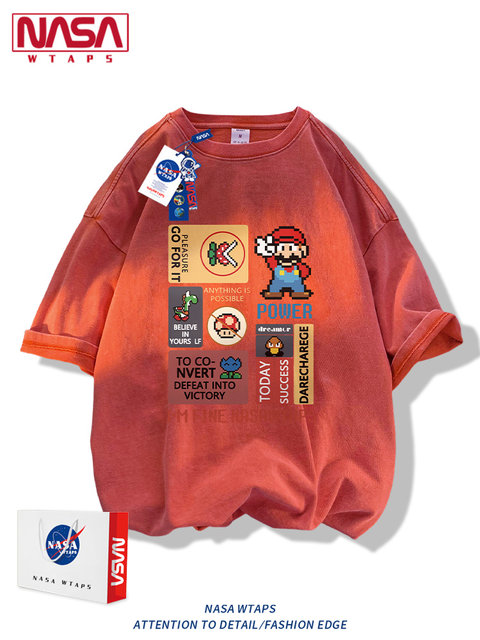 NASA WTAPS American heavyweight cartoon printed short-sleeved T-shirt ...