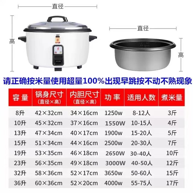Triangle Commercial Rice Cooker - Large Capacity - Lx130-190b