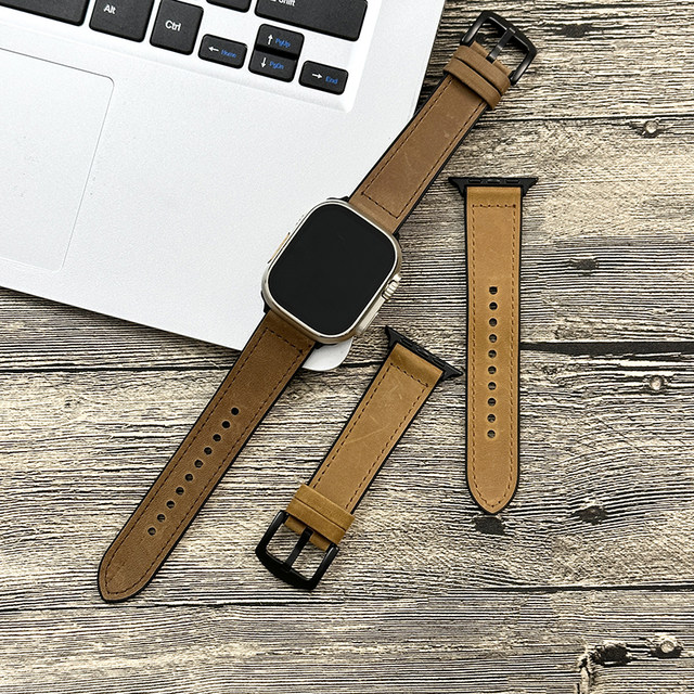 Suitable for Apple watch s10 new iwatch crazy horse leather strap ...