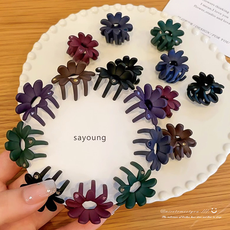 Mini small grab clip high-end diamond half-tied hair accessory small ...