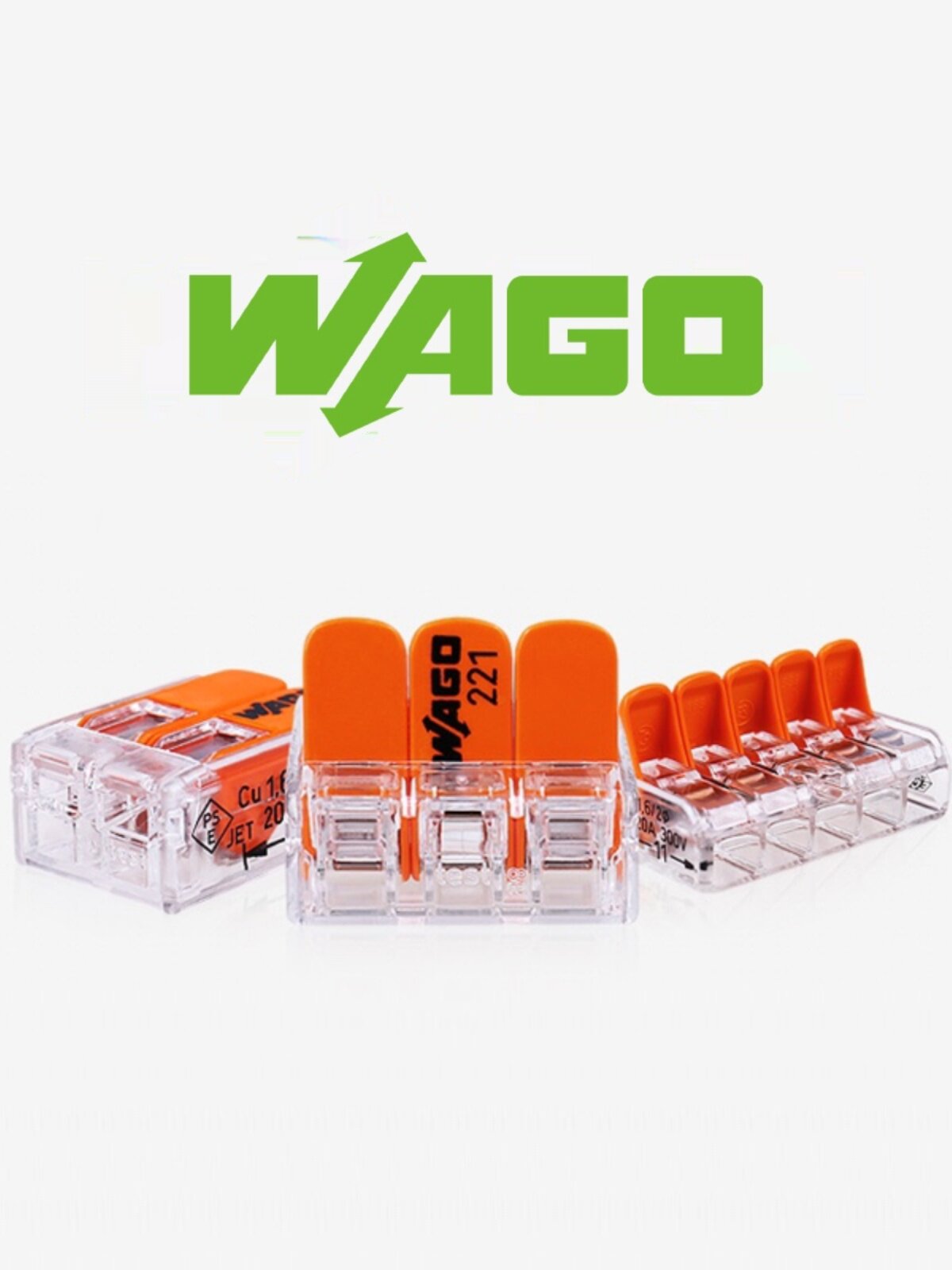 Wago 221-4 Series Spring Connector - Electrolytic Copper