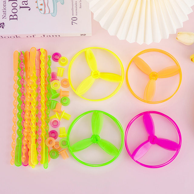 Hand-pushed flying saucer, flying fairy, wheel toy, spinning bamboo ...