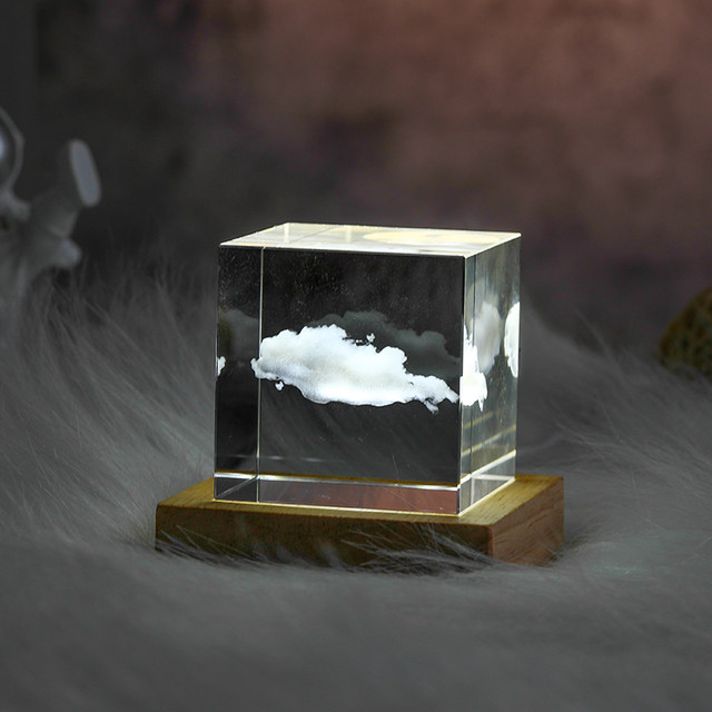 Creative cloud rain decoration cloud cube crystal ball desktop ...